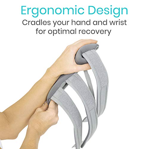 Vive Resting Hand Splint (Left) - Night Immobilizer Wrist Finger Brace - Thumb Stabilizer Wrap - for Arthritis, Tendonitis, Carpal Tunnel Pain - Functional Support for Sprains Fractures (Small)
