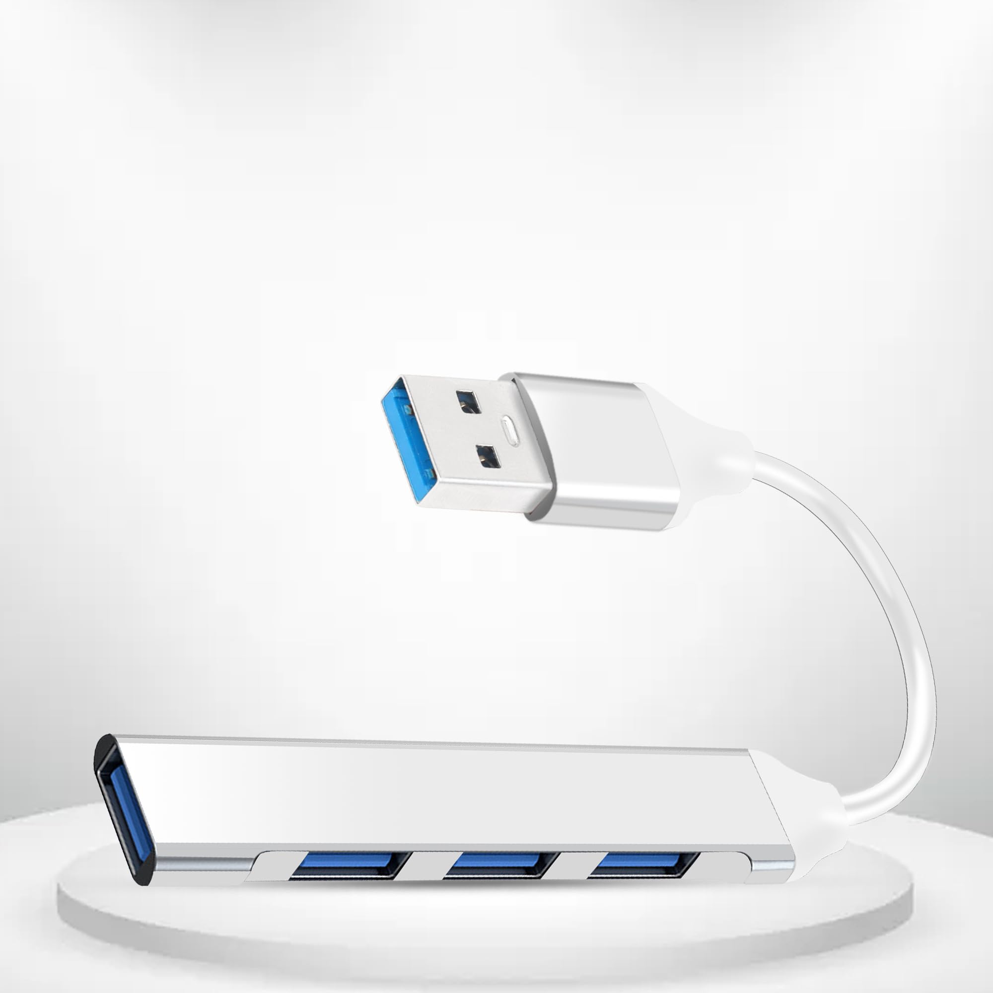 YAODHAOD Mini USB Hub Extensions,Aluminum 4 Port USB 3.0/2.0 5Gbps High-Speed Data Transmission USB Port Splitter Ultra-Slim USB Data Hub Portable for MacBook Pro Air HP XPS (USB A)