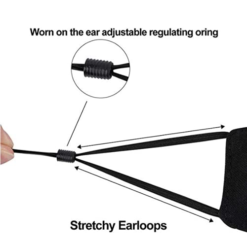 NBDIB 5 Pcs Adult Unisex Reusable Washable Adjustable Face Protection with Filter Pocket and Nose Wire Black Breathable Cotton Dust Cloth Mask with 10Pcs Replacement Carbon Filters for Man and Women