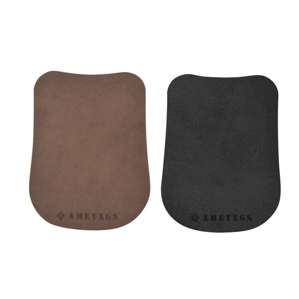 MILAEM 3pcs Archery Bow Grip Saddle Pad Cover Leather Self-Adhesive Bow Handle Protector Non-Slip for Tranditional Longbow Recurve Bow (Black)