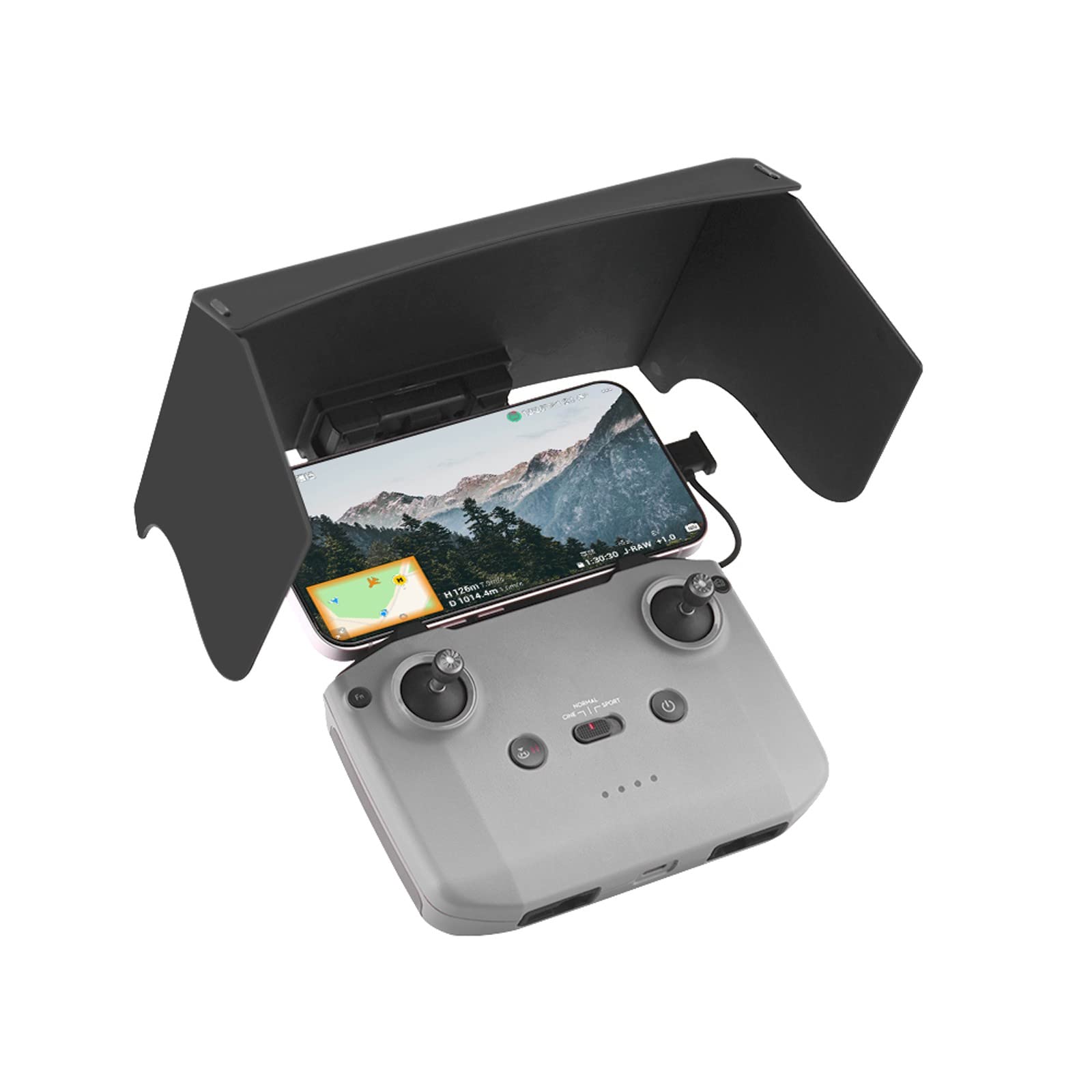 Sun Hood Sunshade for Mini 3 Pro Controller Accessories for 4.4 to 7.1inch Smartphone Screen Minis (Black, One Size)