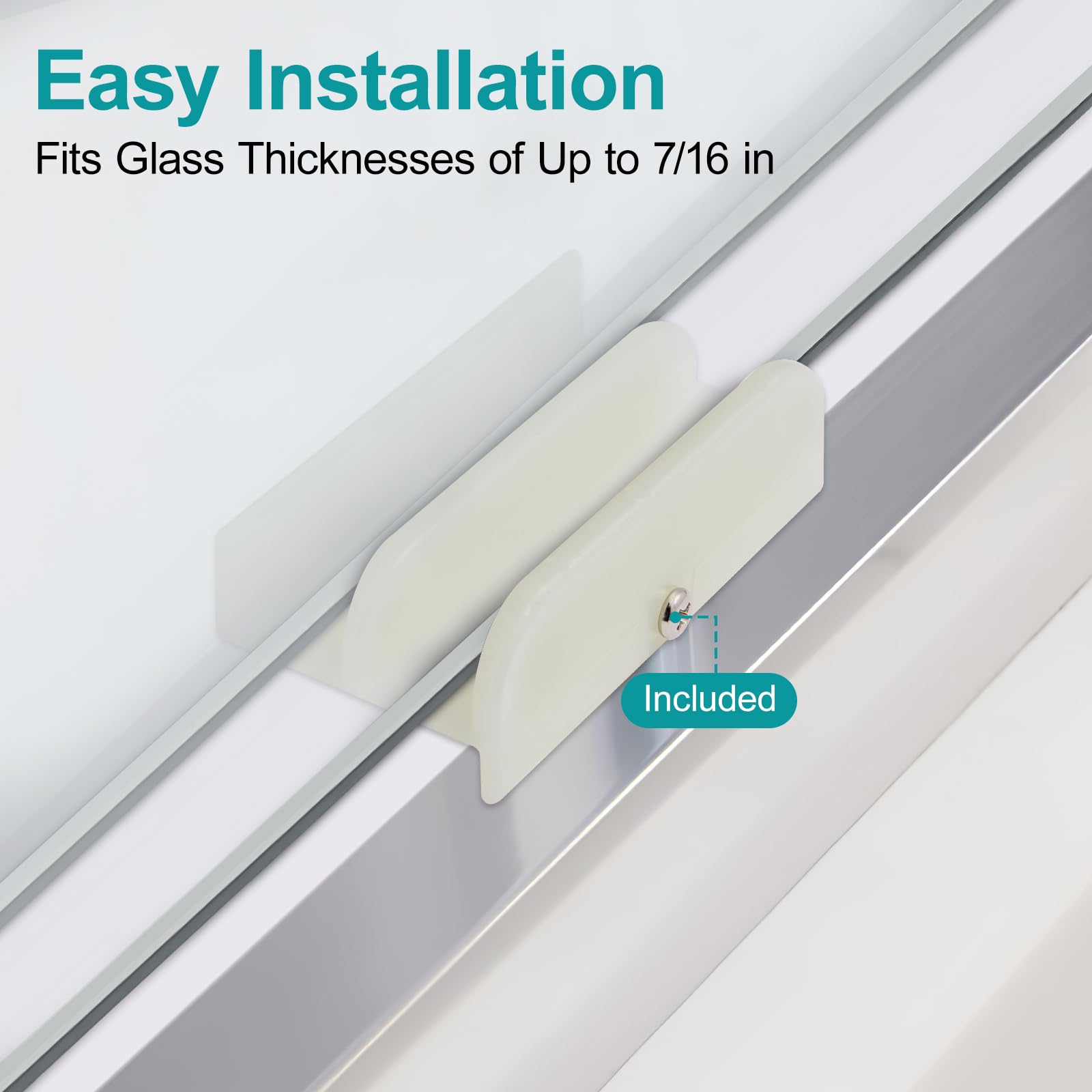 VYH M6219 Sliding Shower Door Bottom Guide for Sliding Shower Door (Top Hung) Shower Door Guide, 1/2 in Channels for Glass Shower Door Plastic Guide M6219(1 Pack