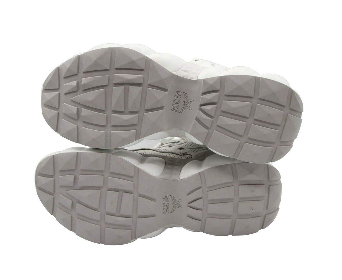 MCM Men's White Luft Collection Visetos Coated Canvas Sneaker(41 EU / 8 US)