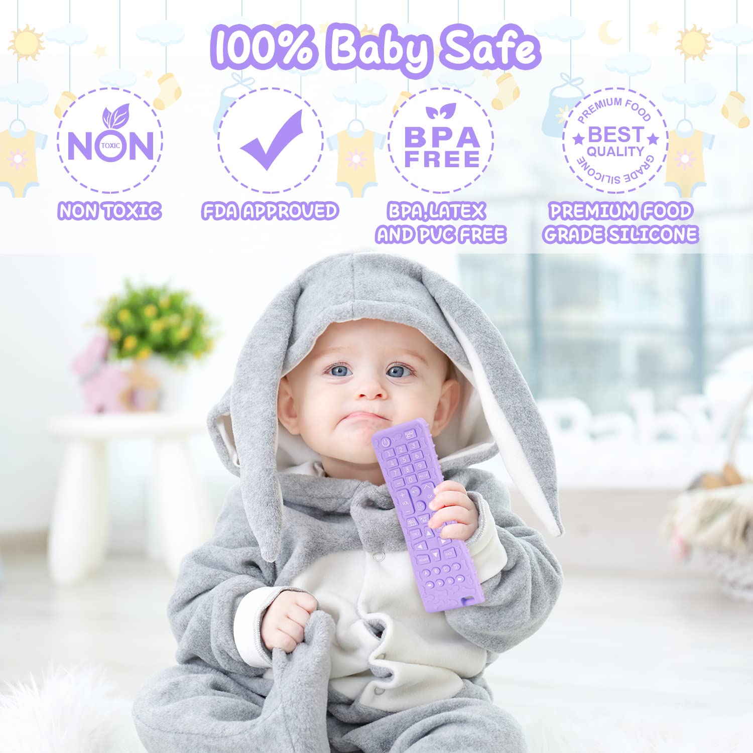 Teething Toys for Babies 0-6 Months 6-12 Months, Baby Teethers for Babies 0-6 months, Remote Teether for Baby Girl Boy Baby Infant Toys