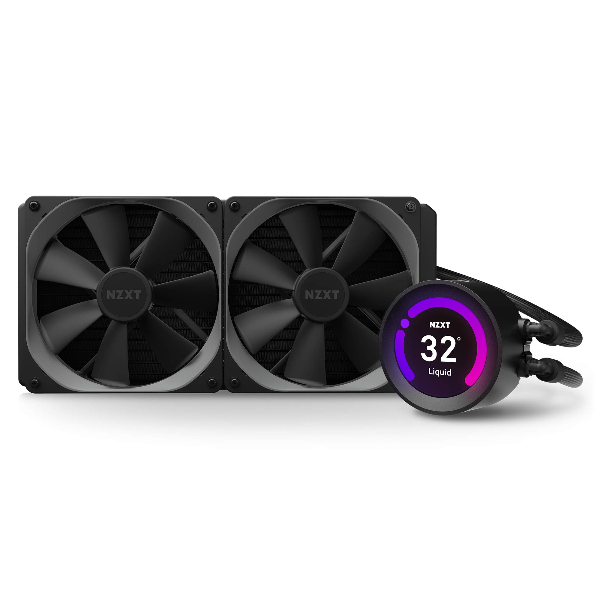 NZXT Kraken Z63 280mm - RL-KRZ63-01 - AIO RGB CPU Liquid Cooler - Customizable LCD Display - Improved Pump - Powered by CAM V4 - RGB Connector - AER P 140mm Radiator Fans (2 Included)