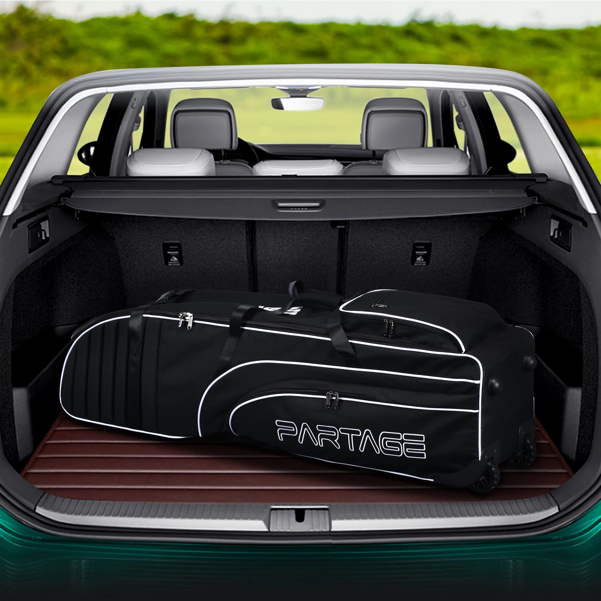 Partage Golf Travel Bag with Wheels, Golf Travel Case for Airlines, 900D Heavy Duty Oxford -Black
