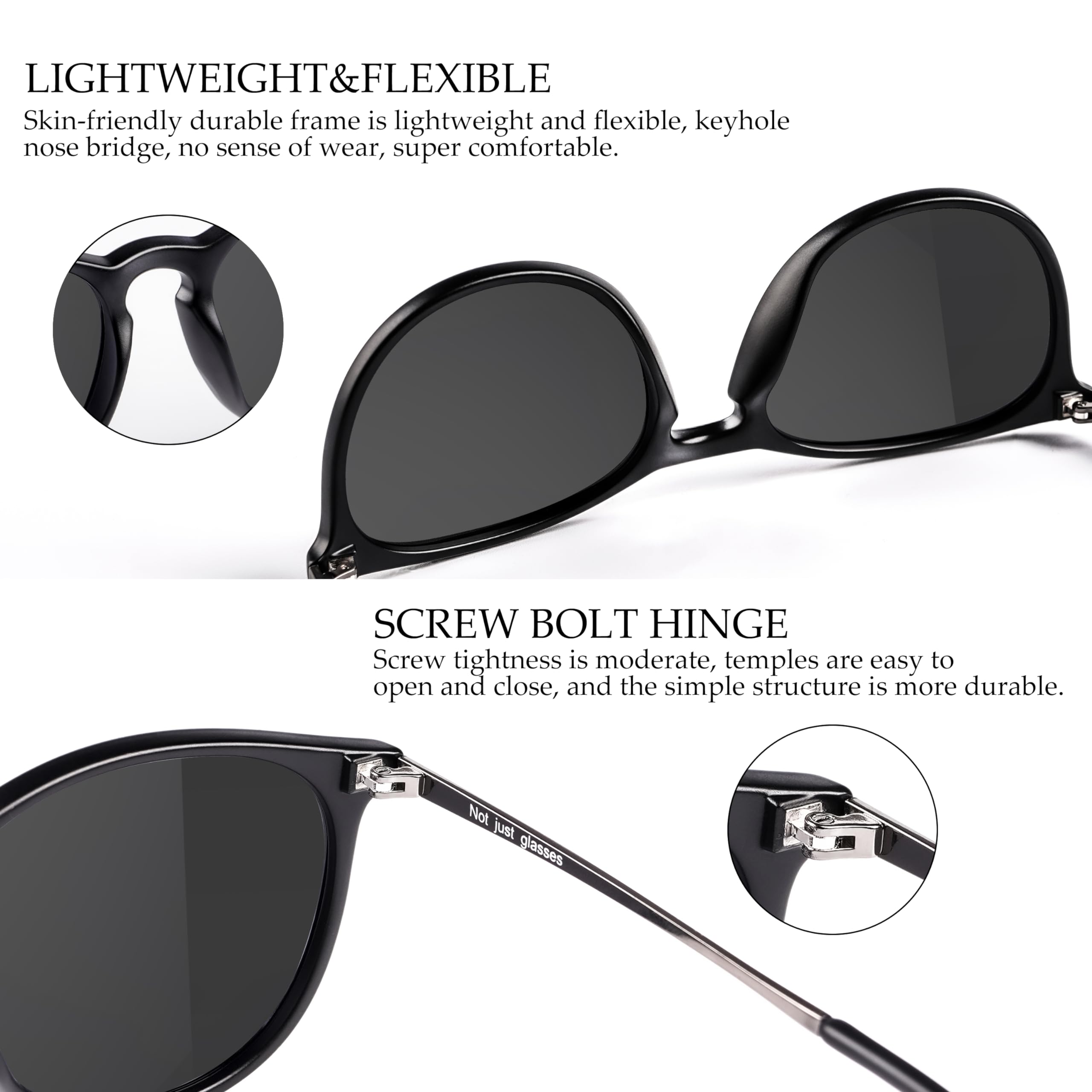 Yaserra Vintage Round Polarized Sunglasses for Women Men Classic Retro Trendy Designer Style Sun Glasses UV400 Protection