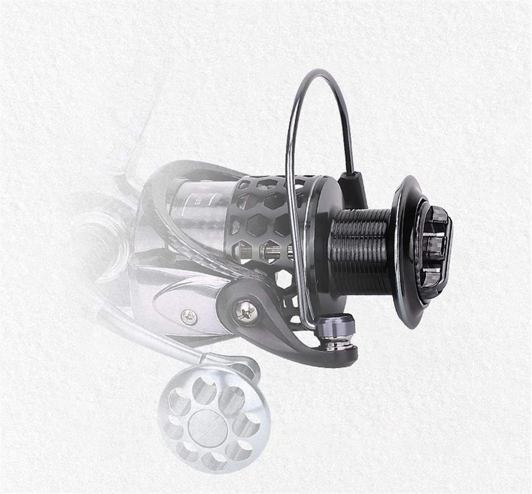 LLJPYX7L Spinning Reel for Beginners, 18 Stainless Steel Bearings, Lightweight All-Metal Design, 4.9:1/5.5:1 Gear Ratio, Interchangeable Left and Right (Color : 5000)