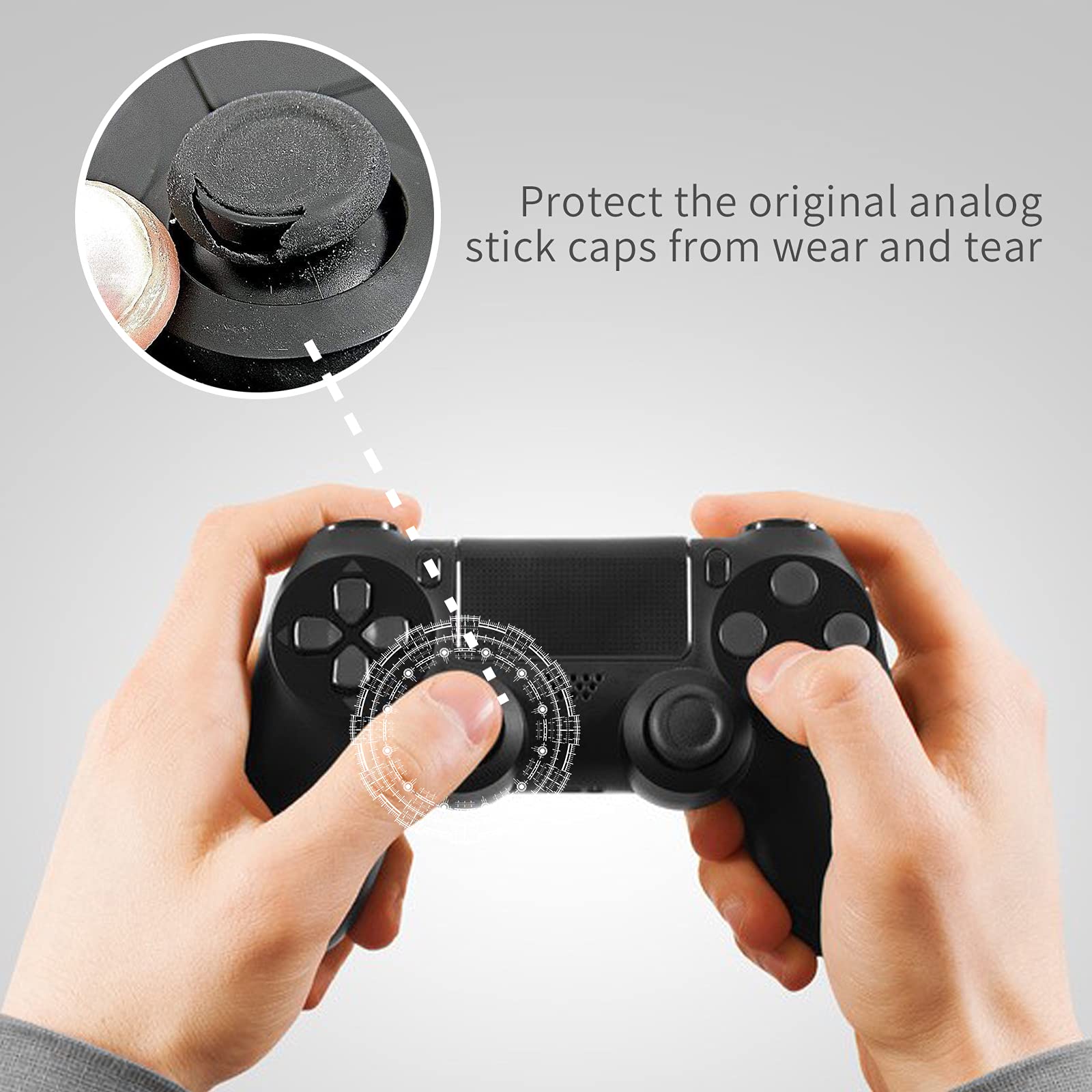 PowerLead Wireless Controller Compatible with PS4/Slim, Pro Controller with 6-Axis Motion Sensor/Dual Vibration/Audio Function