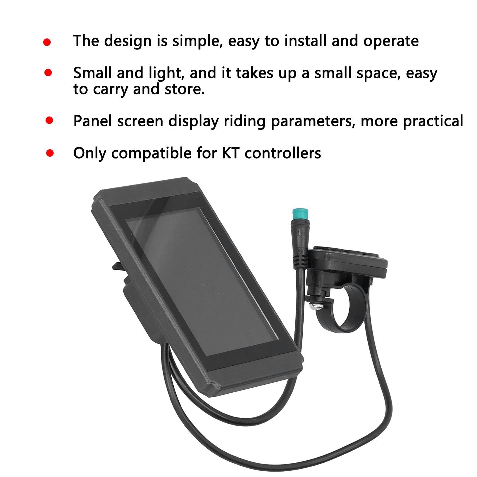 Shanrya Electric Bicycle Display Meter, Bike Conversion LCD Instrument Bike Color Display 24V 36V 48V for KT‑LCD8HU Display for KT‑LCD8HU for DIY Electric Bicycle Controller