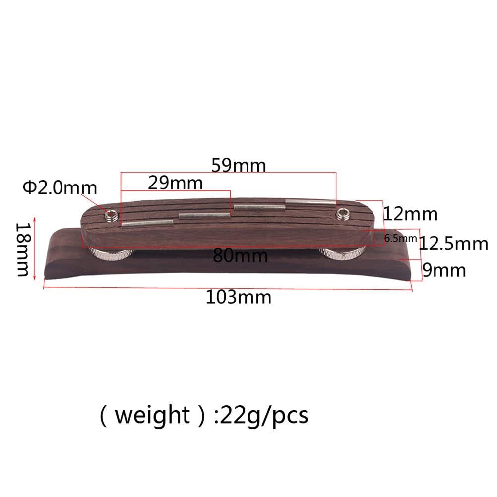 Milisten Acoustic Guitar Bridge Rosewood Jazz Guitar Bridge Bass Guitar Mandolin Replacement Part