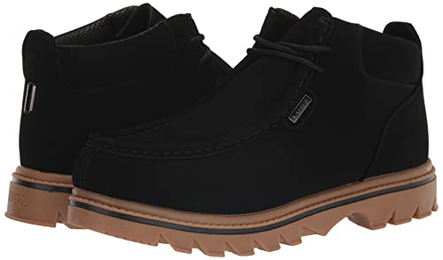 Lugz Men's Fringe Wide Boots, Black/Gum, 11 W