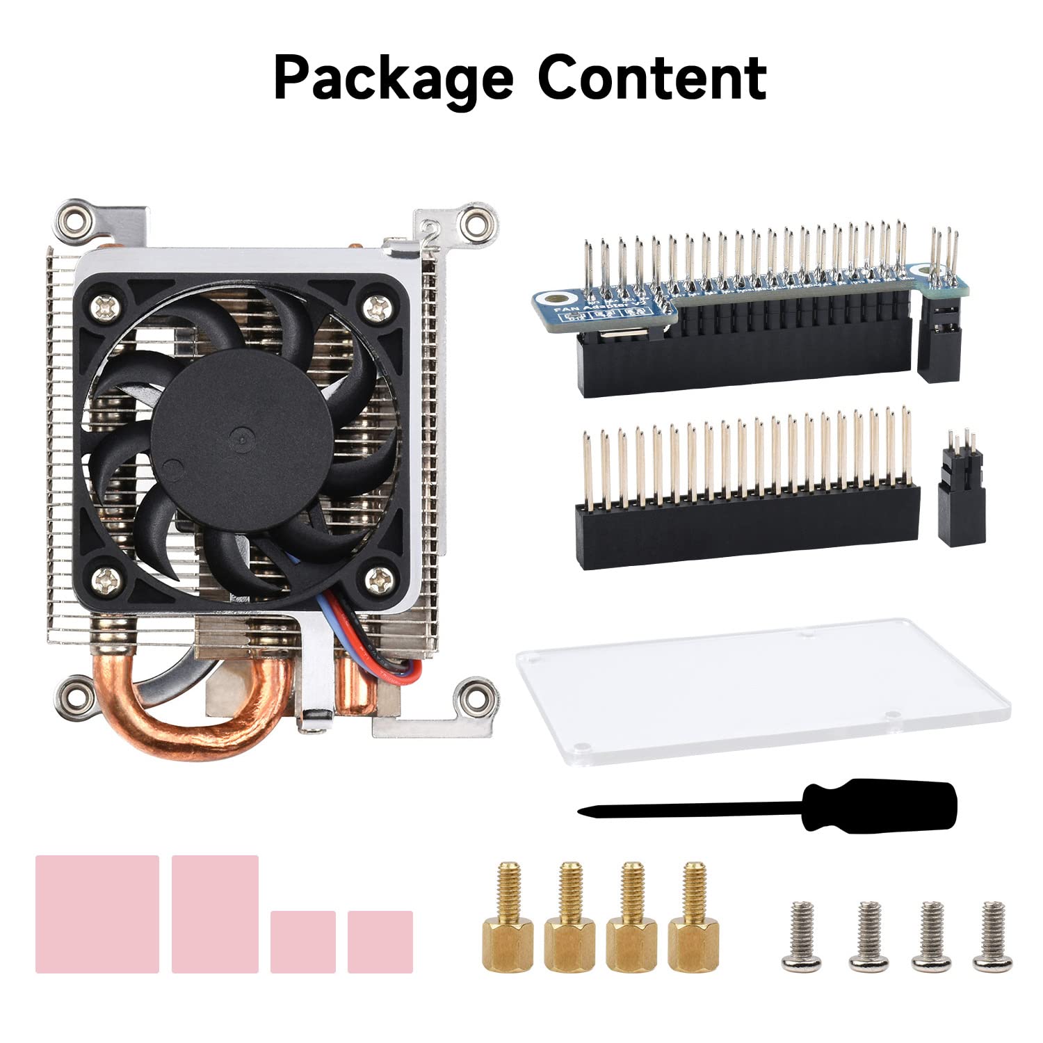 Waveshare Ultra Thin ICE Tower Cooling Fan Compatible with Raspberry Pi 4B 4.5mm Copper Tube Adjustable Speed Strong Heat Dissipation Comes with Fan Adapter and Pinheader