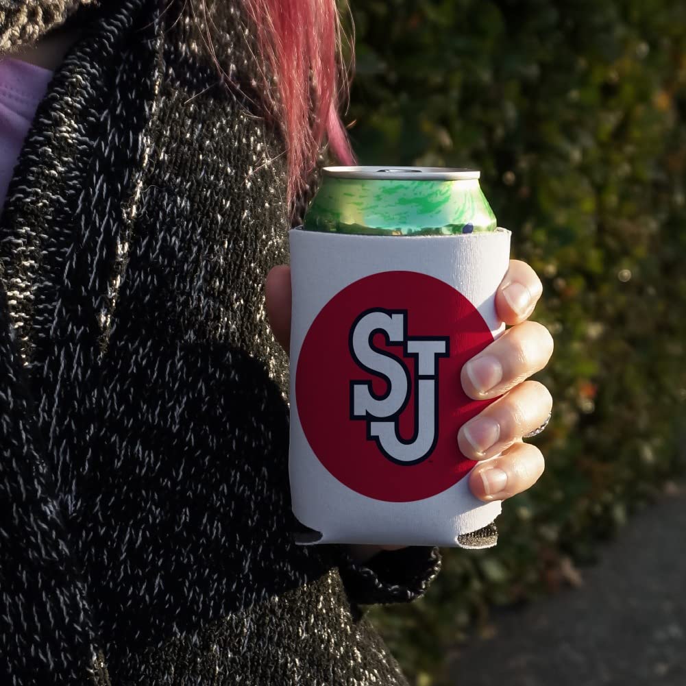 St. John's University Primary Logo Can Cooler - Drink Sleeve Hugger Collapsible Insulator - Beverage Insulated Holder