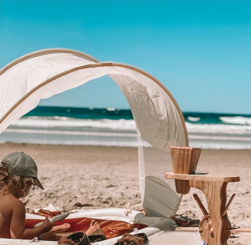 TIIPI Kids Beach Pool - Inflatable Beachside Palace for 2 with Pivoting Sun Shade Cover Canopy for Baby, Supported Sitter & Toddler- Large Bag for Filing - Swimming Pool Carrying Case - 2.5 LBS Light