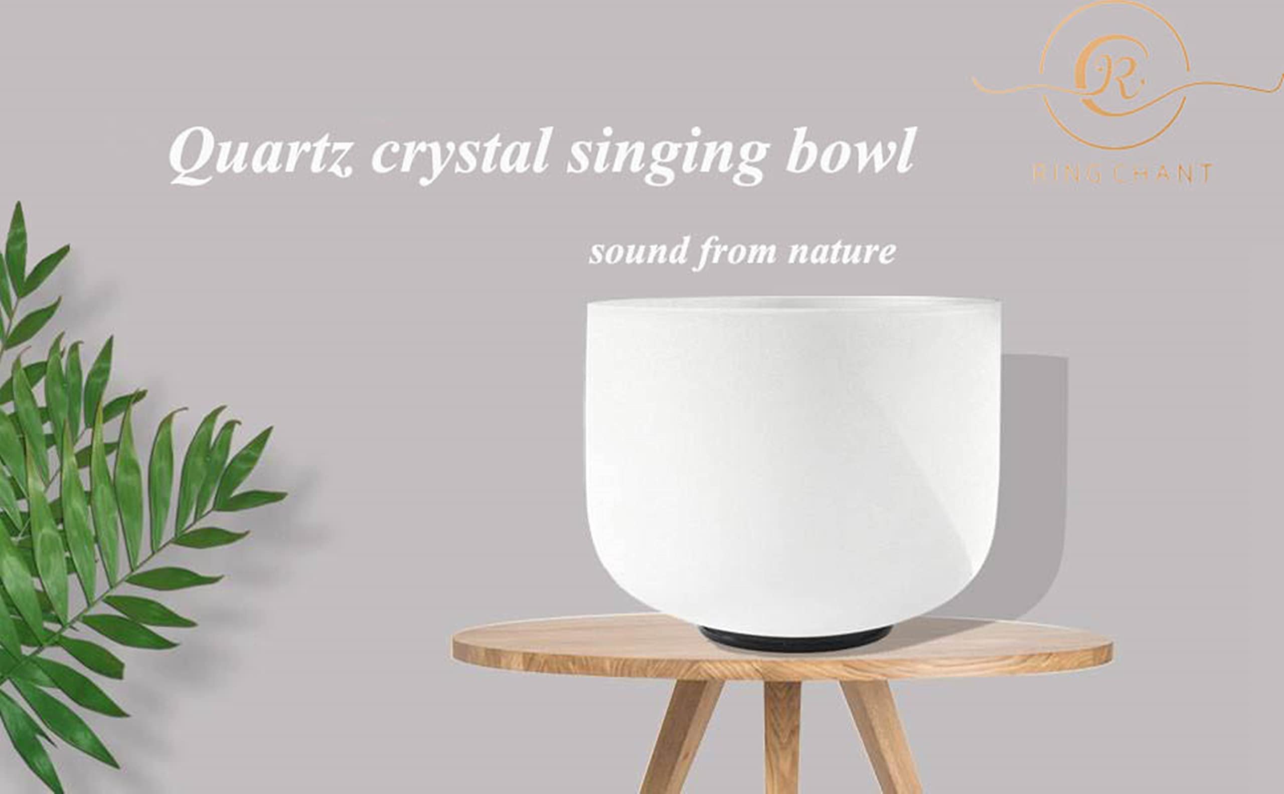 RING CHANT Crystal Singing Bowls 8 Inch C Note 528 Hz Sound Bowl,Root Chakra Crystal Singing Bowl With O-Ring And Meditation Bowl Rubber Stick
