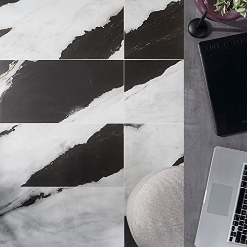 Saroshi Panda White 11.81 in. x 23.62 in. Matte Porcelain Floor and Wall Tile (15.5 Sq. Ft. / Case)