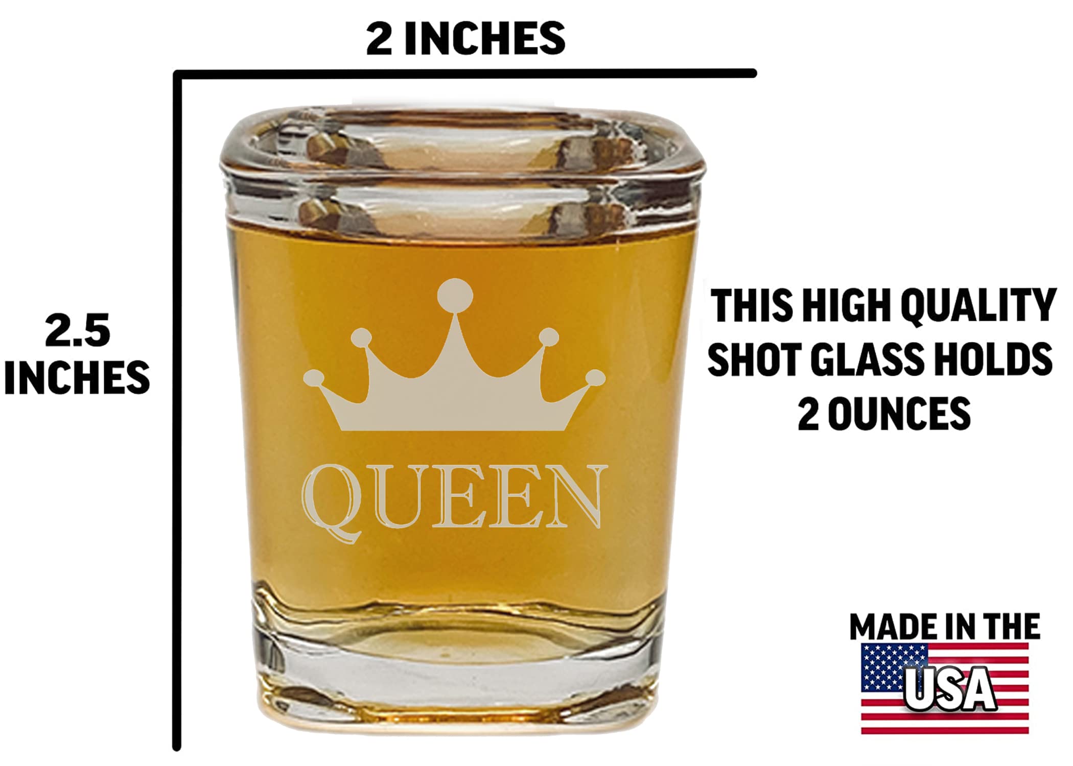 Rogue River Tactical Square Funny Queen Shot Glass Gift For Her Wife Mom Mother Joke Gag Gift