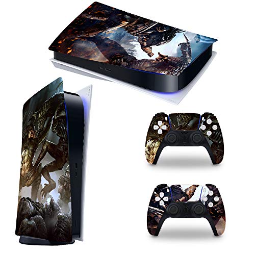 Playstation 5 Digital Edition Skin Set – Alien War - HD Printing Vinyl Skin Cover Protective for PS5 Digital Edition Console and 2 PS5 Digital Edition Controller