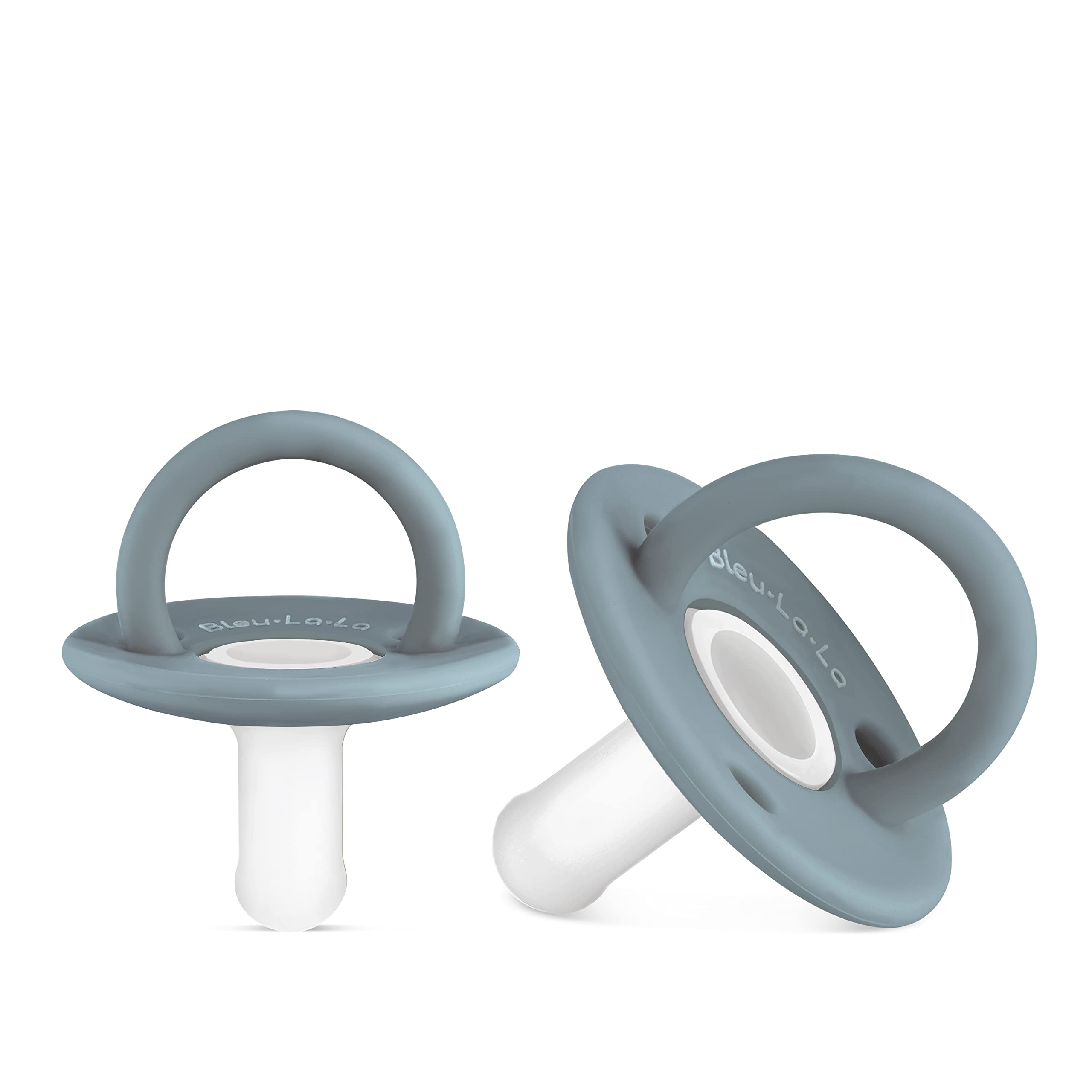 Lulababe Paci with Standard Hospital Nipple - Set of Soft Silicone Two Tone Pacifier for Infants Babies and Toddlers (Stage 1, Mocha + Sugar Swizzle)