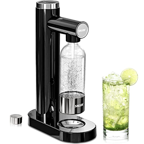 SNLIDE Soda Maker, Soda Water Machine with 1L BPA Free Pet Bottle & DIY Stickers, Easy to Operate, Sparkling Water Maker for Home, Compatible with Screw-in 60L CO2 Exchange Carbonator (NOT Included)