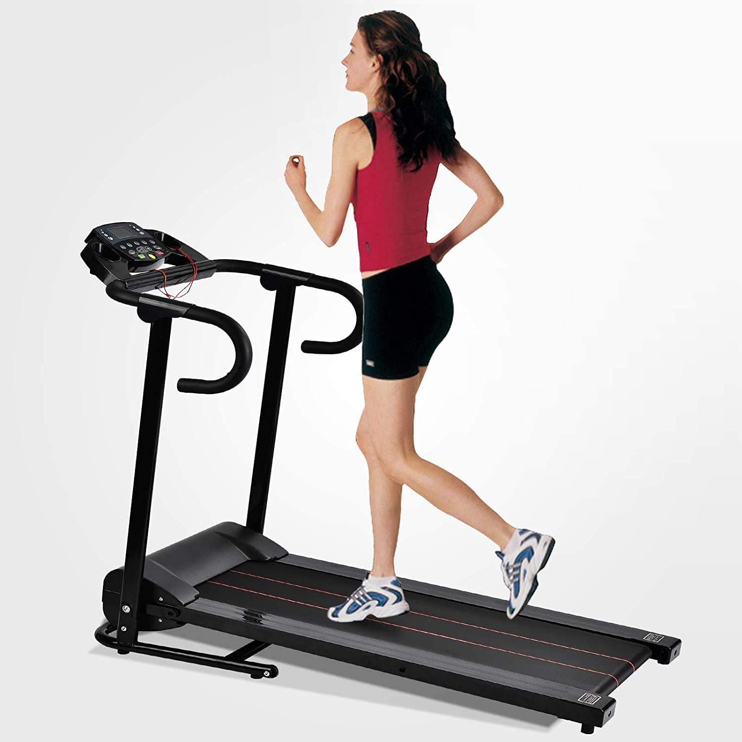 Murtisol 1000W Folding Treadmill Compact Electric Running Exercise Machine, Good for Home/Apartment Fitness, with Safe Handlebar, Easy Control LCD Display