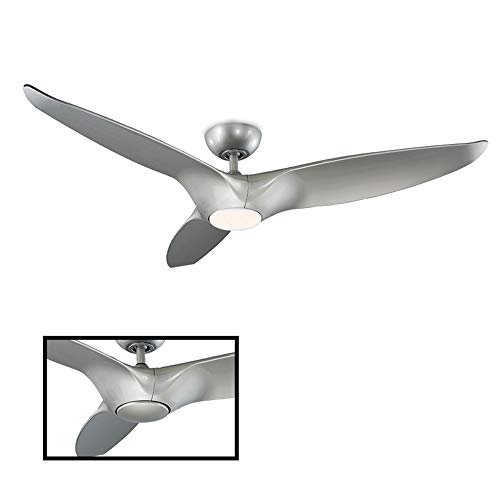 Morpheus III Smart Indoor and Outdoor 3-Blade Ceiling Fan 60in Automotive Silver with 3500K LED Light Kit and Wall Control works with Alexa, Google Assistant, Samsung Things, and iOS or Android App