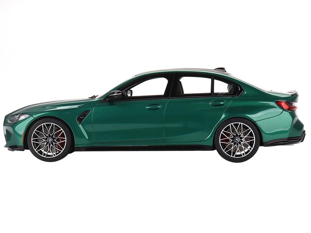 M3 Competition (G80) Isle of Man Green Metallic with Carbon 1/18 Model Car by Top Speed TS0396