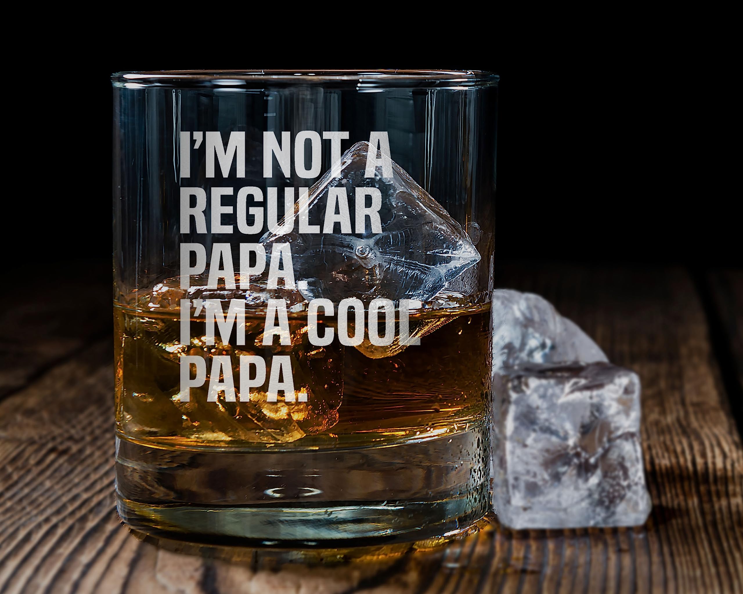 Promotion & Beyond I'M NOT A REGULAR PAPA I'M A COOL PAPA Whiskey Glass - Funny Gift for Dad Uncle Grandpa From Daughter Son Wife - Father's Day