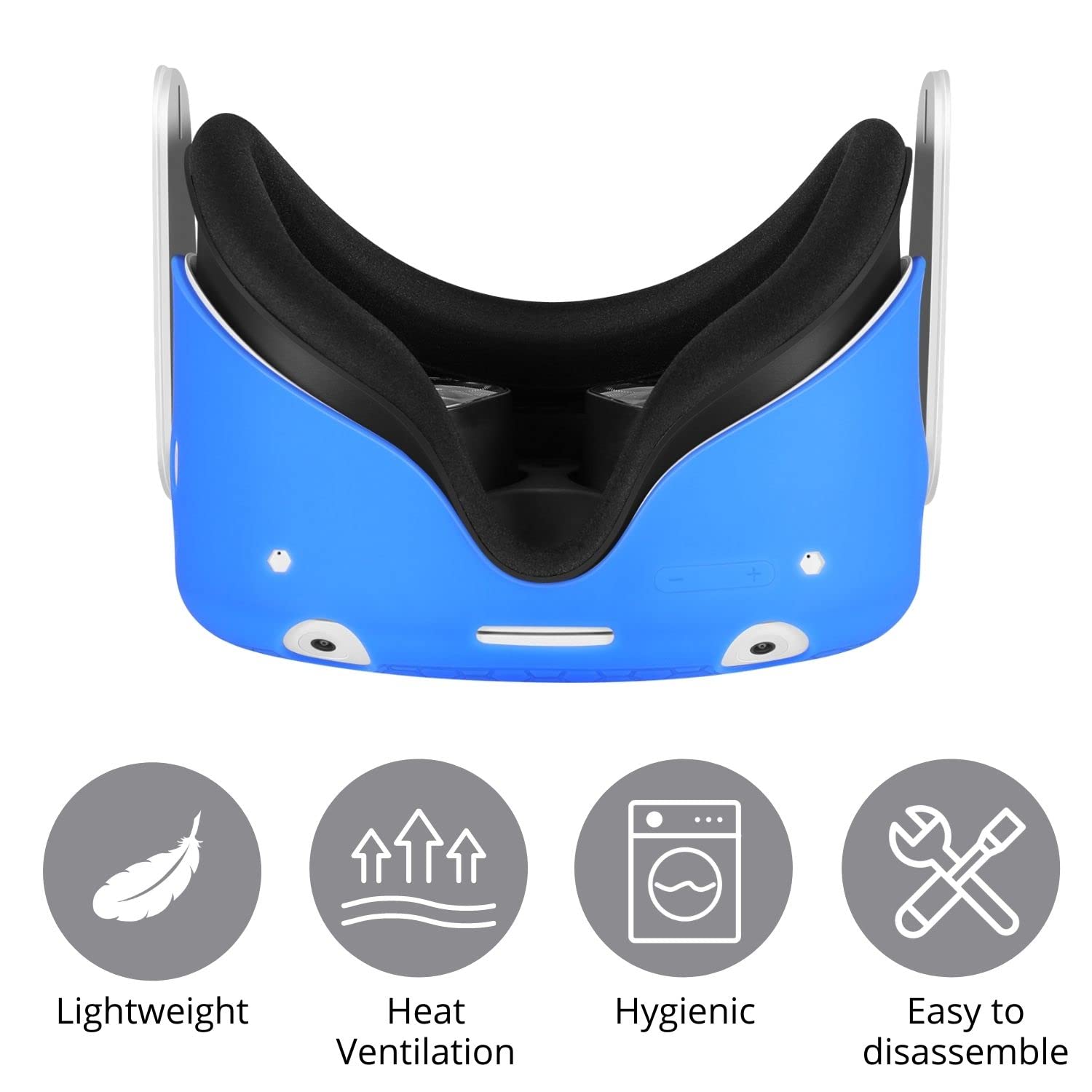 TNP VR Cover for Oculus Quest 2 Cover - Blue Silicone VR Cover for Oculus Quest 2 Protective Cover - Anti Scratch Dust Bump Oculus Protective Cover