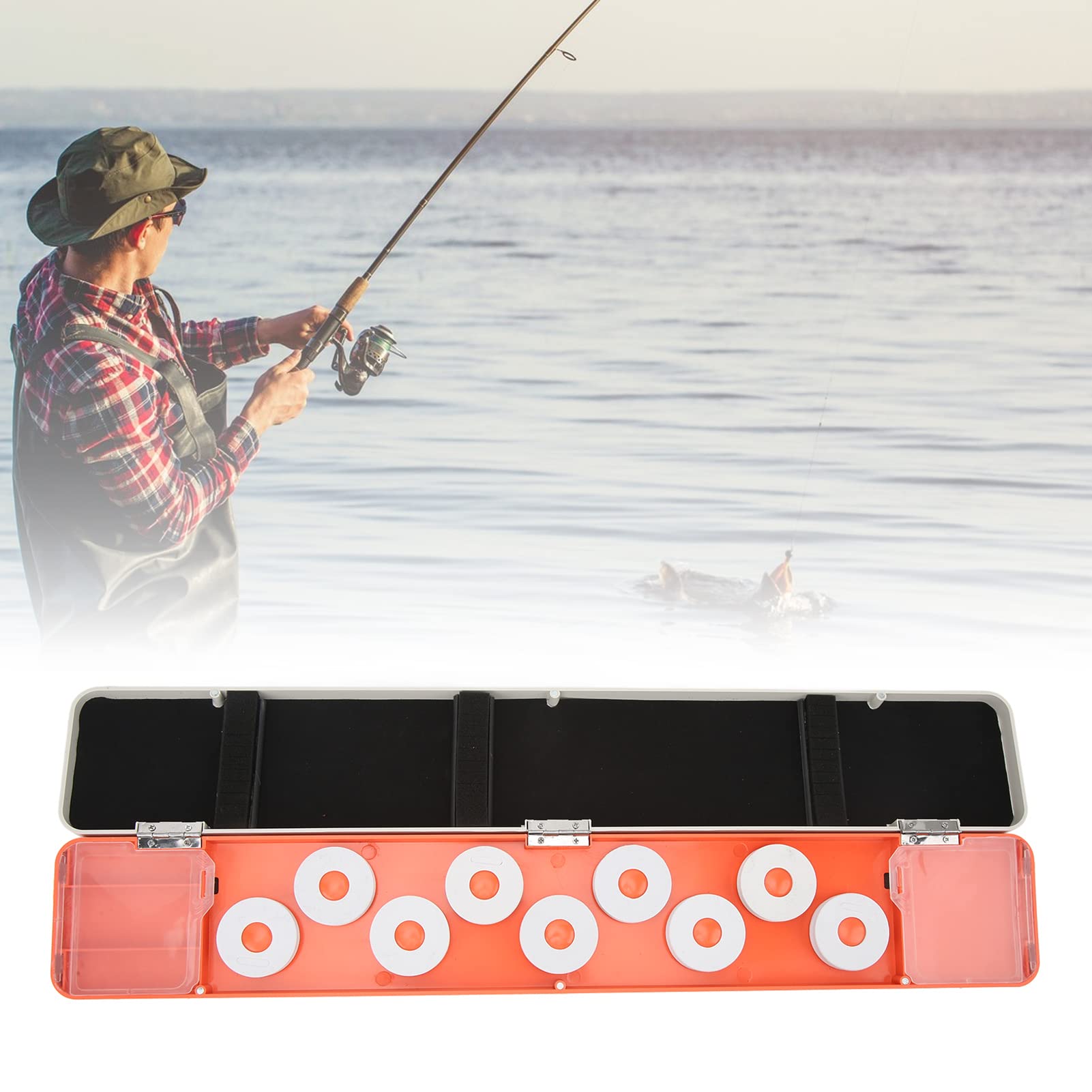 RiToEasysports 3 Layers Fishing Line Float Box,Fishing Float Tool Storage Box with Fishing Line for Fising Accessory