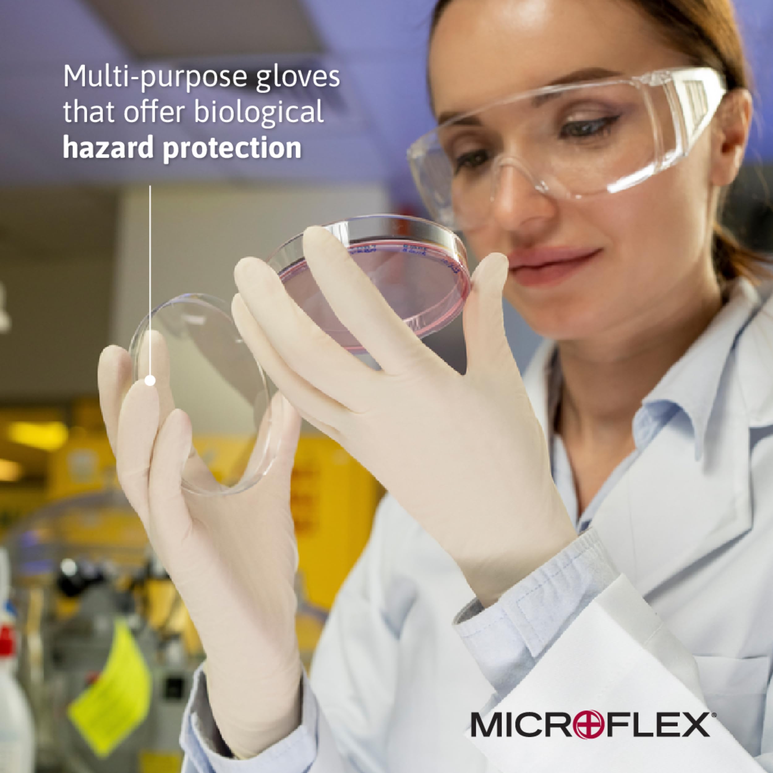 MICROFLEX 10-754 Daily Defense Disposable Latex Gloves for Cleaning, Food Prep, First Aid - Small, Natural (Box of 100)