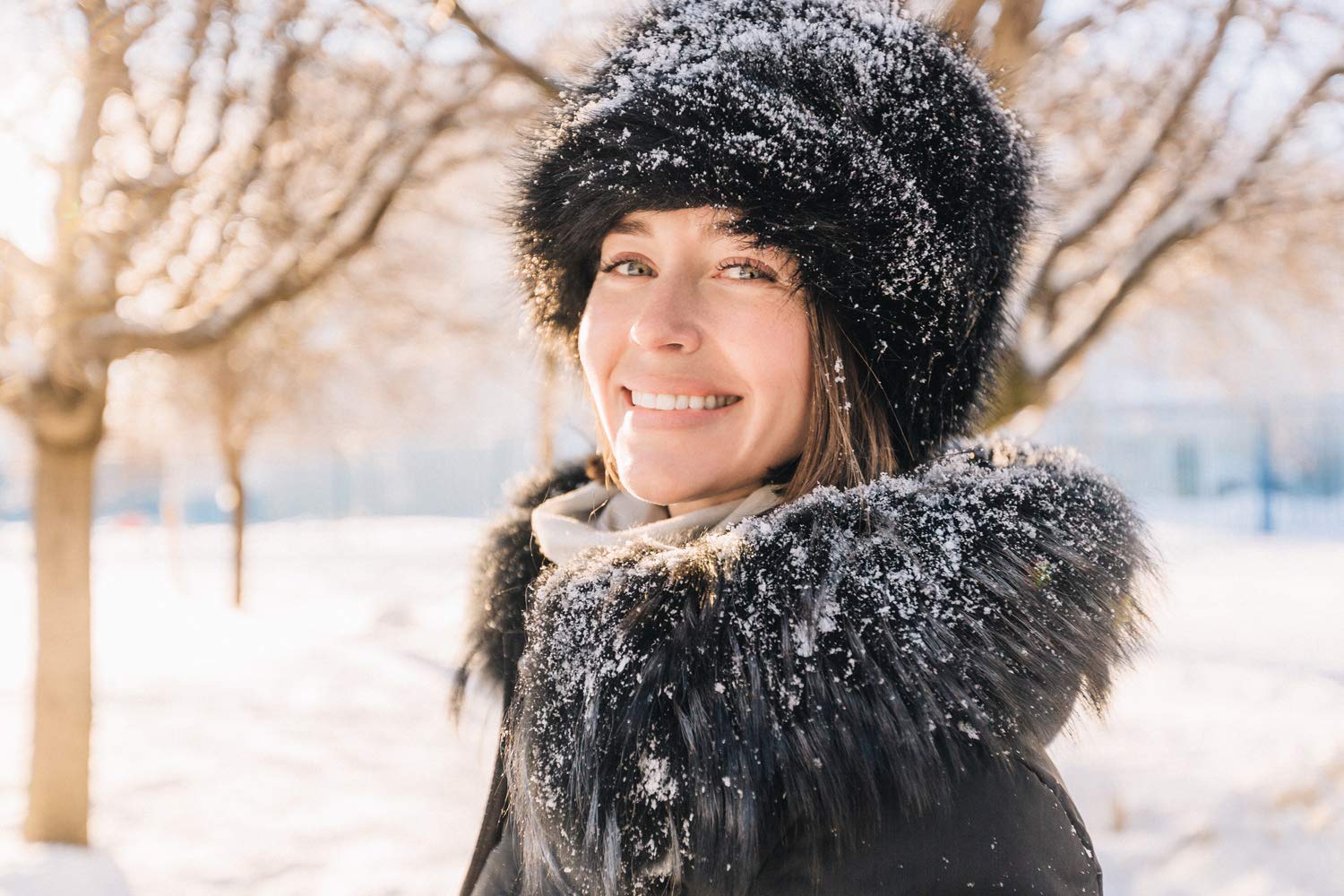 Lovful Winter Women Faux Fur Russian Cossack Style Hat Winter Hat,White
