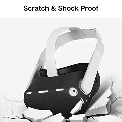 TNP VR Cover for Oculus Quest 2 Cover - Black Silicone VR Cover for Oculus Quest 2 Protective Cover - Anti Scratch Dust Bump Oculus Protective Cover