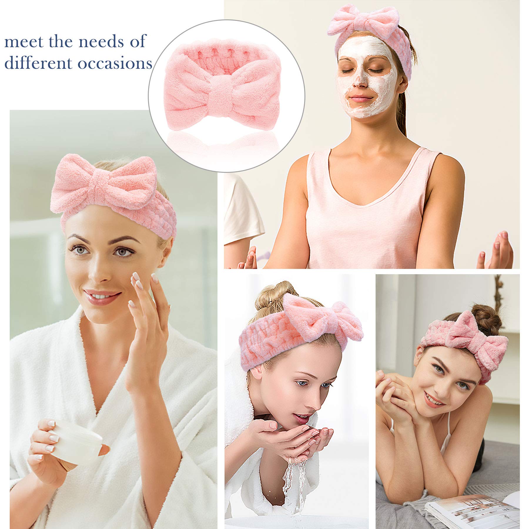 LADES Spa headband – Makeup Headbands Microfiber Facial Hair Band Elastic Head Wraps Stretch for Women Washing Face