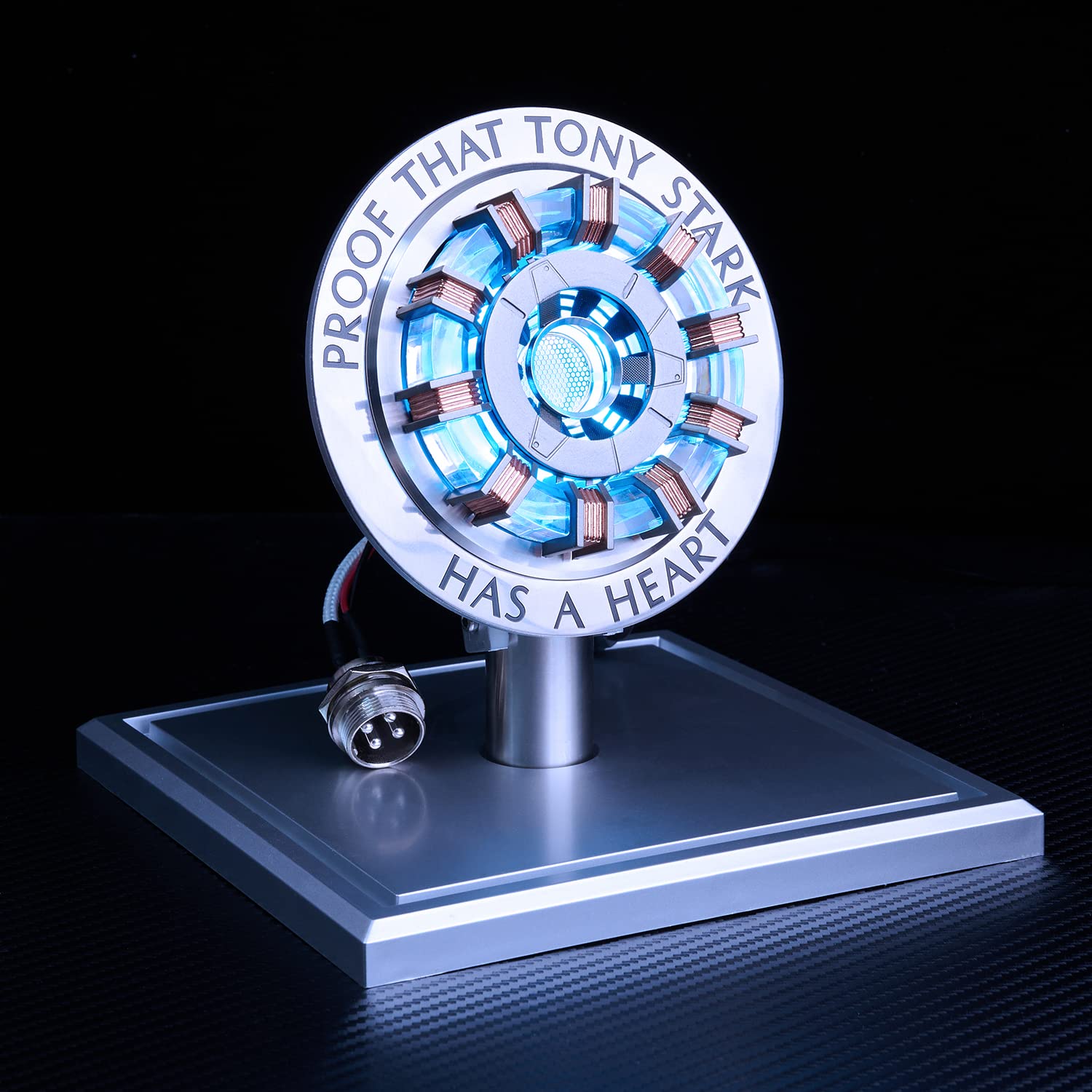 New Version 1:1 Iron Man Arc Reactor MK2, with LED Light,Touch Sensitive, No Remote Control Required,Totally Easy Assembly,USB Charge (with Display Case)