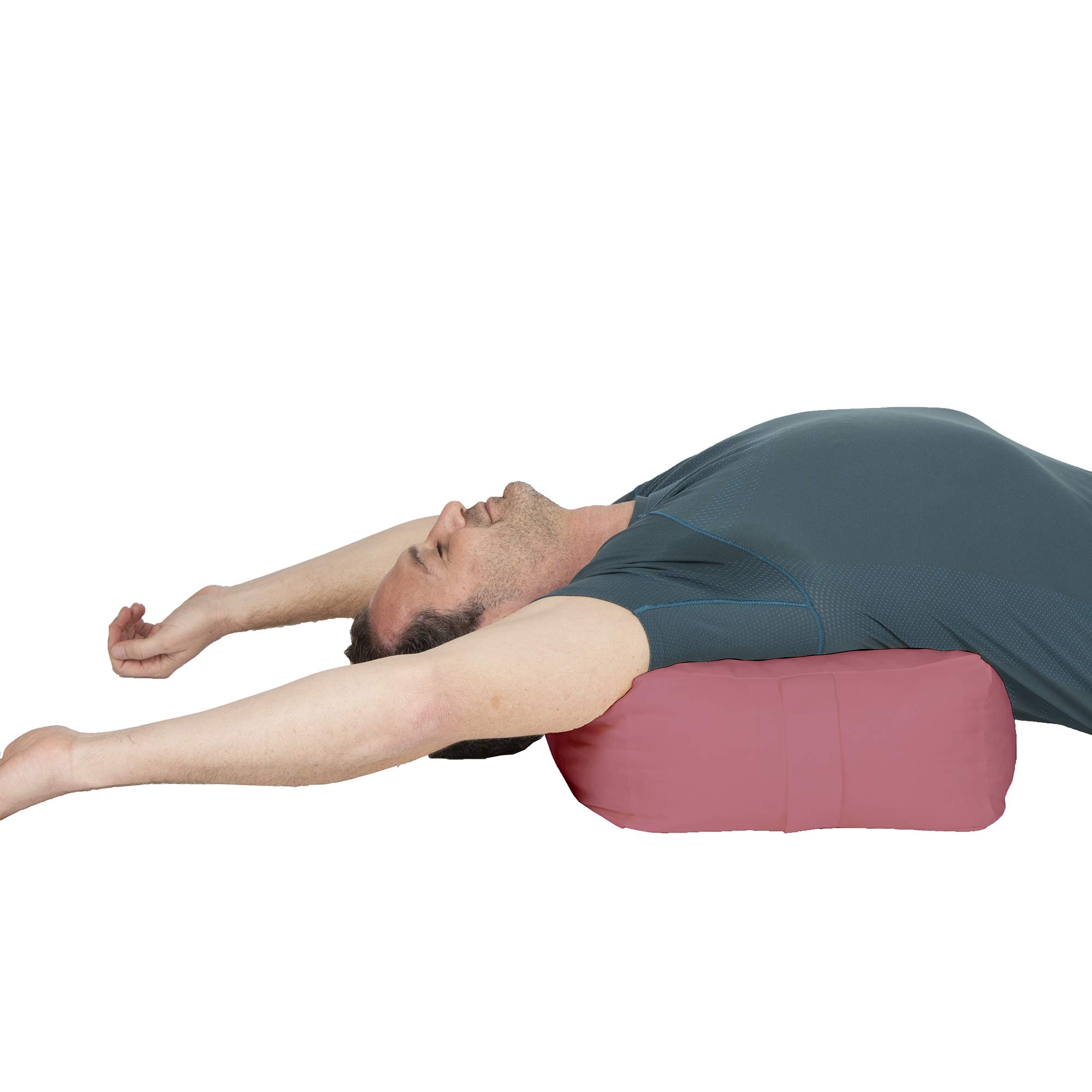 Mind Reader Yoga Bolster/Cushion Restorative, Yin Yoga Prop, Meditation Yoga Pillow, Polyester, Machine Washable Cover, 4 Colors, Square, Pink