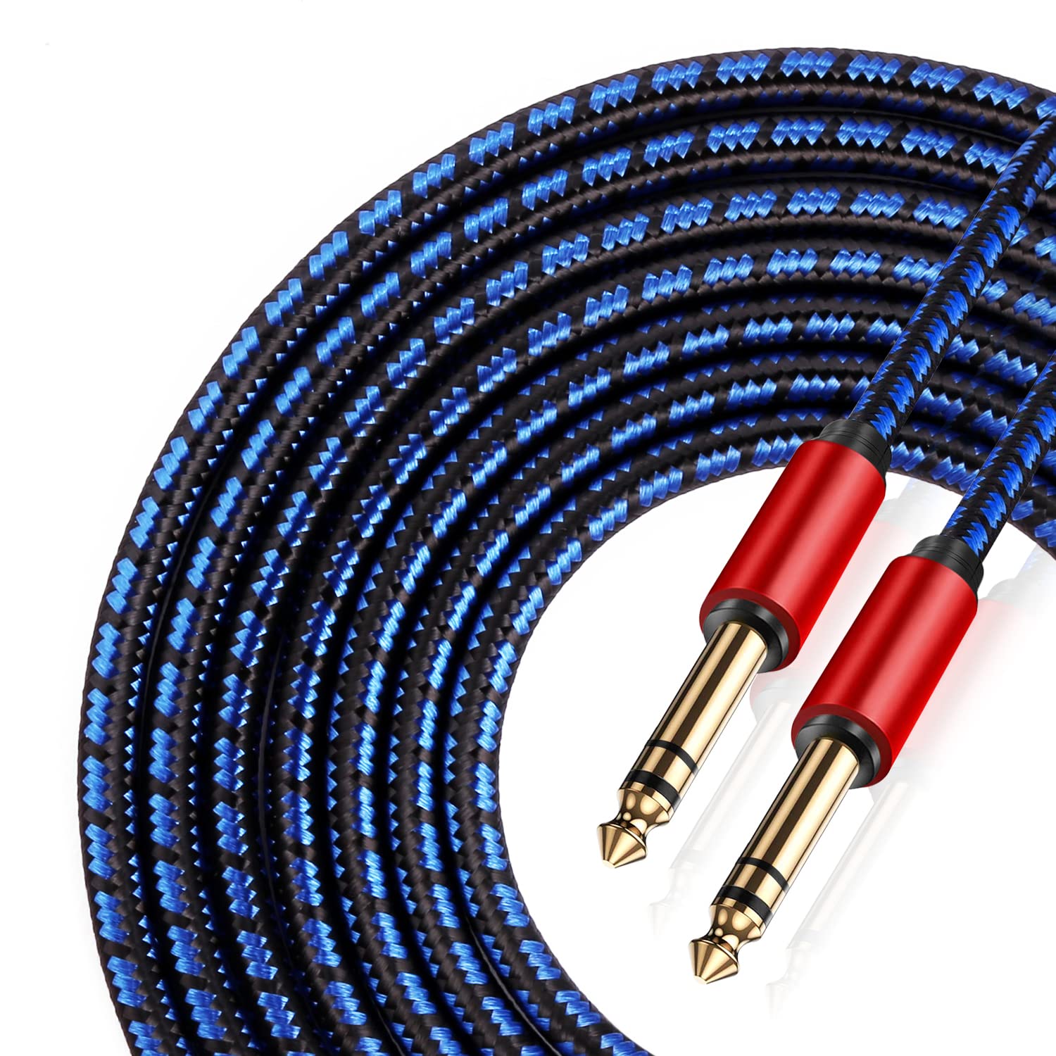 NC XQIN TRS Cable 1/4 to 1/4 Audio Cable,Quarter Inch Cable 1/4 inch Cable Balanced Stereo Audio Cable Nylon Braid - 6FT