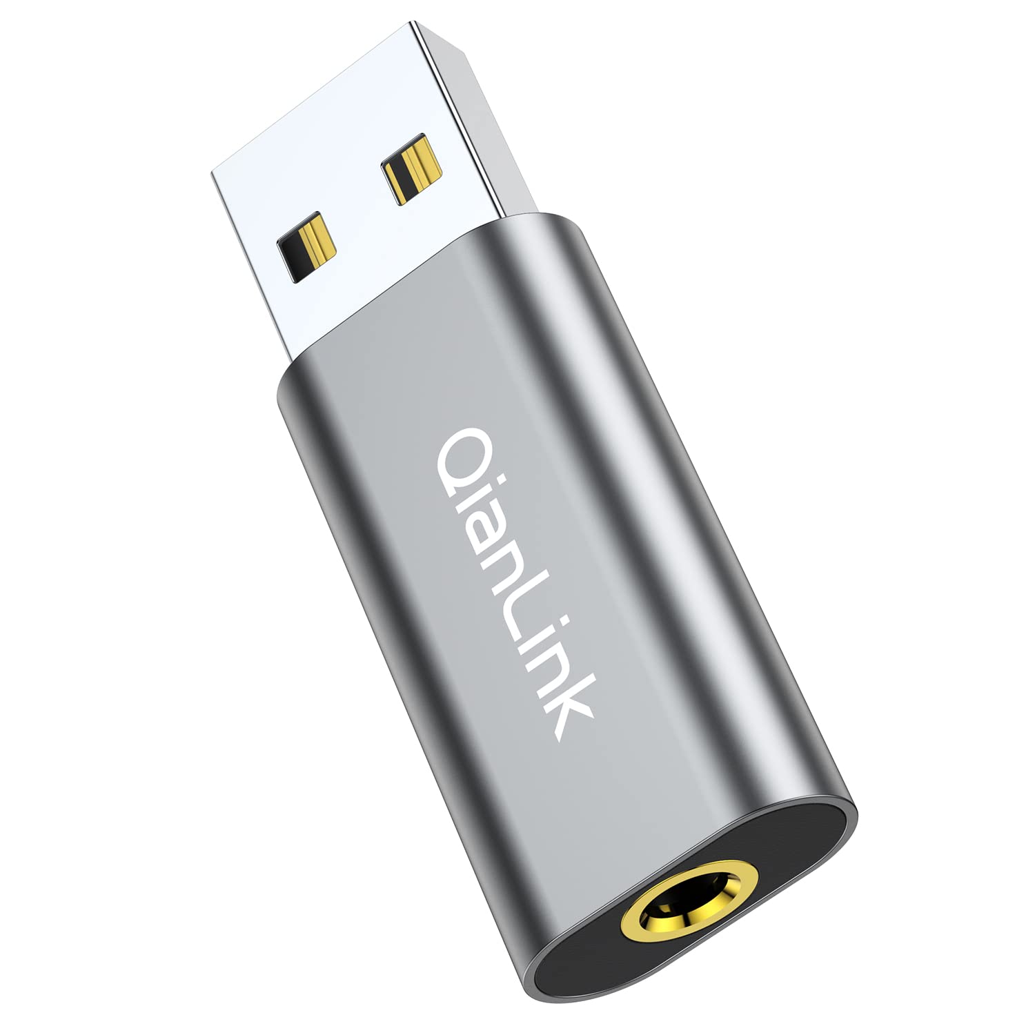 USB to 3.5mm Audio Jack External Sound Card Adapter 2 in 1 USB-A to 3.5mm TRRS 4-Pole Mic-Supported USB to Headphone AUX Adapter Compatible with PC PS4 PS5 Windows Mac Linux Laptop Desktops and More