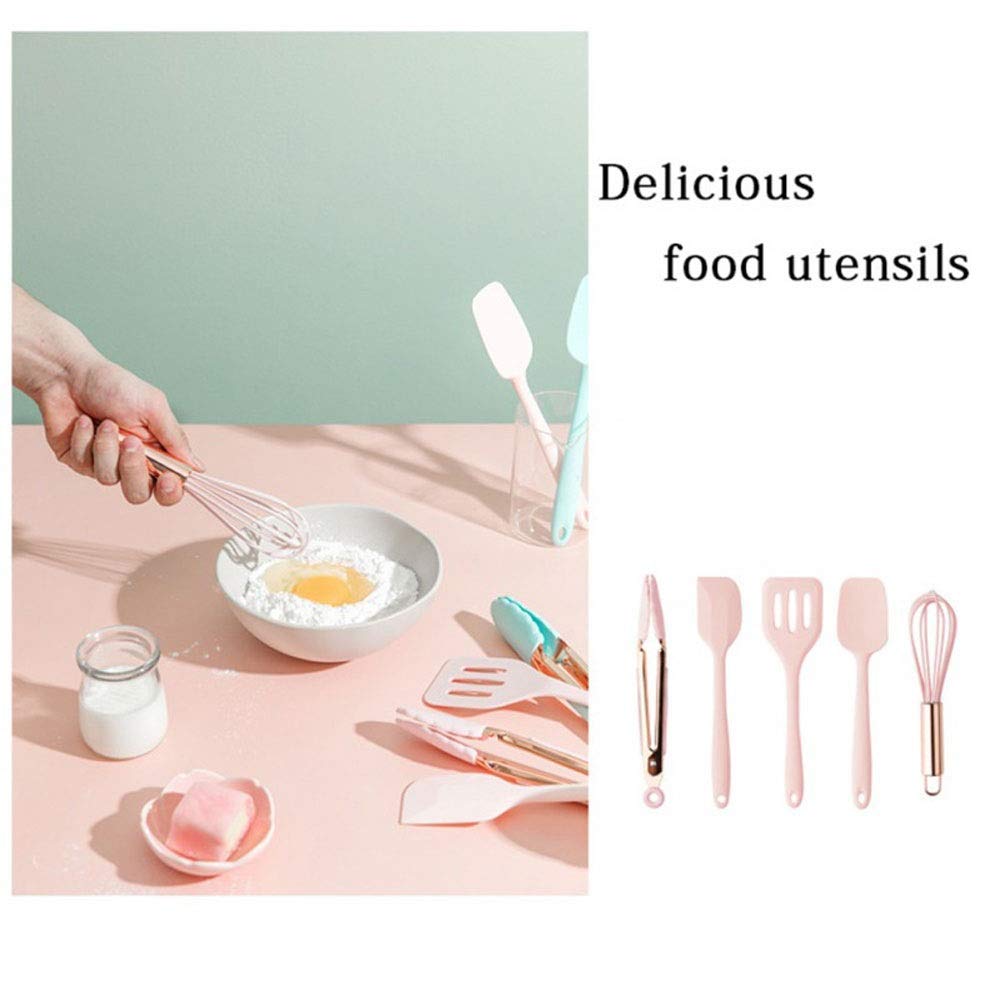 LMMDP Silicone Utensils Set Cooking Kitchenware Set Tongs Spatula Soup Spoon Non-stick Shovel Oil Brush Kitchen Tool