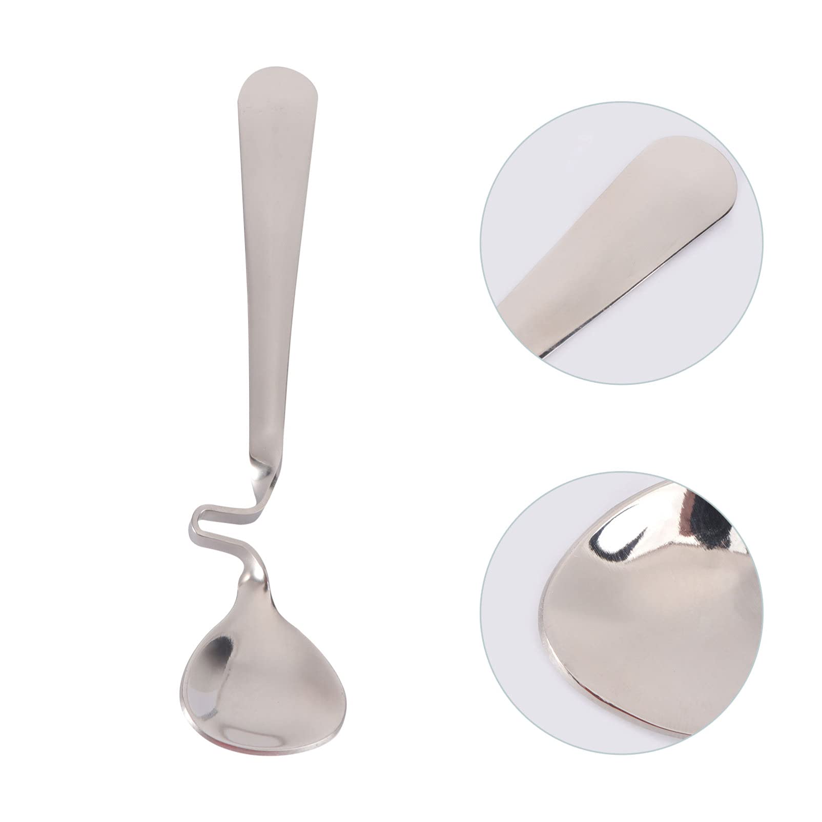 OSALADI Serving Spoons Tablespoon 2 PCS Stainless Steel Jam Honey Spoon Multifunctional Teaspoon Honey Coffee Mixing Spoon with Curved Handle Pasta Spoon Coffee Stir Sticks