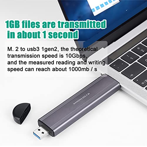 Toolless M.2 SSD Enclosure M.2 NVME NGFF SSD 10Gbps Type C USB3.0 Smart Hibernation Plug and Play for Desktop Tablet PC Grey