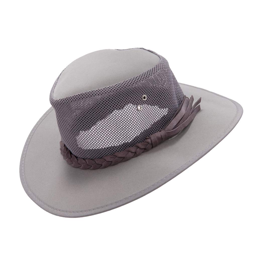 Mesh Sun Hat for Men Golf Soaker Hats Summer Beach Safari Wide Brim Fishing Cap Outdoor(Gray,X-Large)