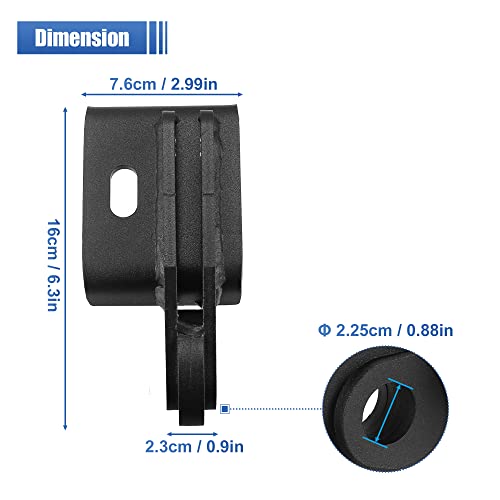 X AUTOHAUX 2 Pcs Front Tow Hook D Ring Mounting Bracket Tow Hook Bracket Kit for Toyota Tacoma 2009-2021 Front Bumper D-Ring Shackle Bracket Steel Anti Rust Coating Black