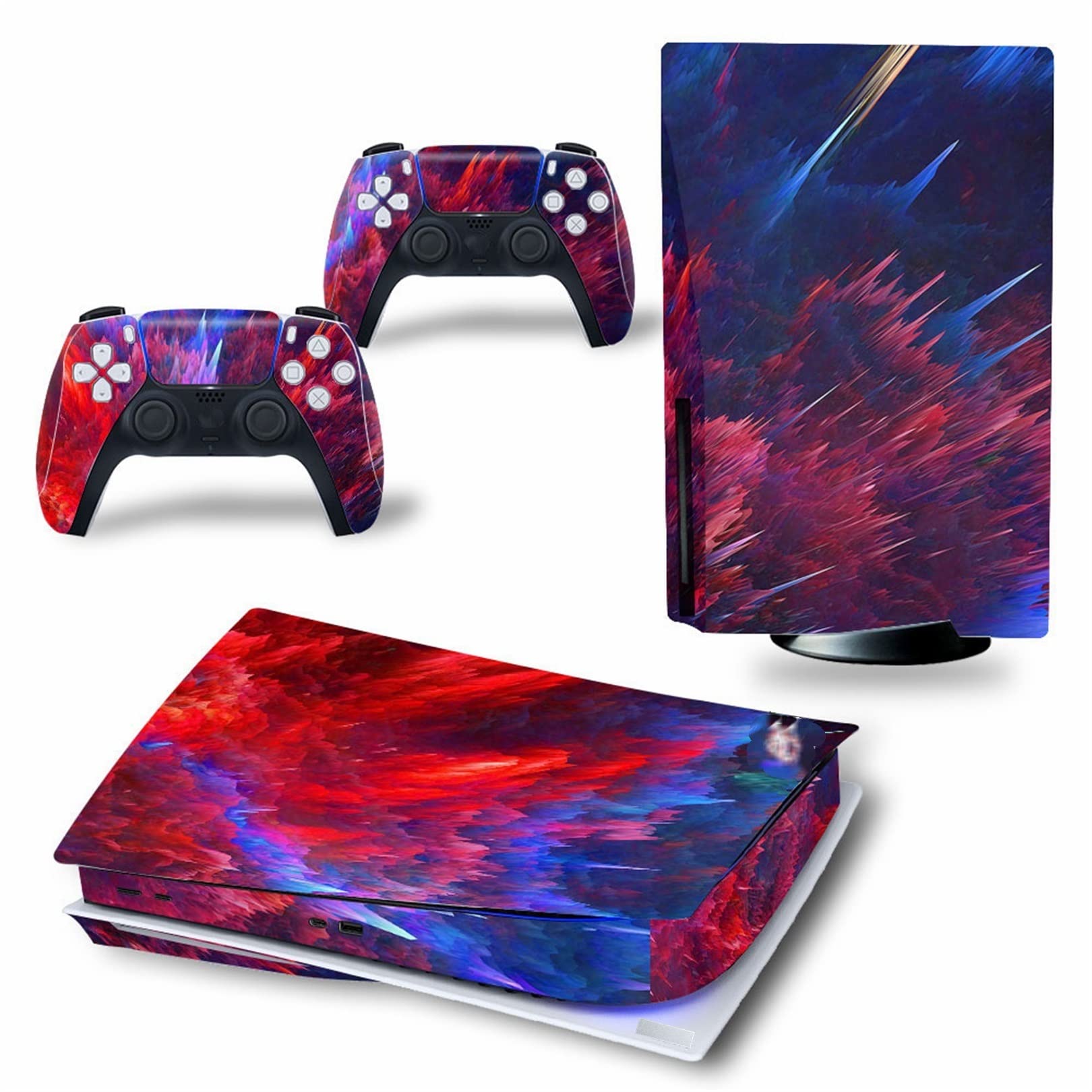 WREXIL LEEWEE for PS5 Skin Disc Edition & Digital Edition Console and Controller Vinyl Cover Skins Wraps Scratch Resistant, Compatible 28489 No Foaming (Size : Disc Version)