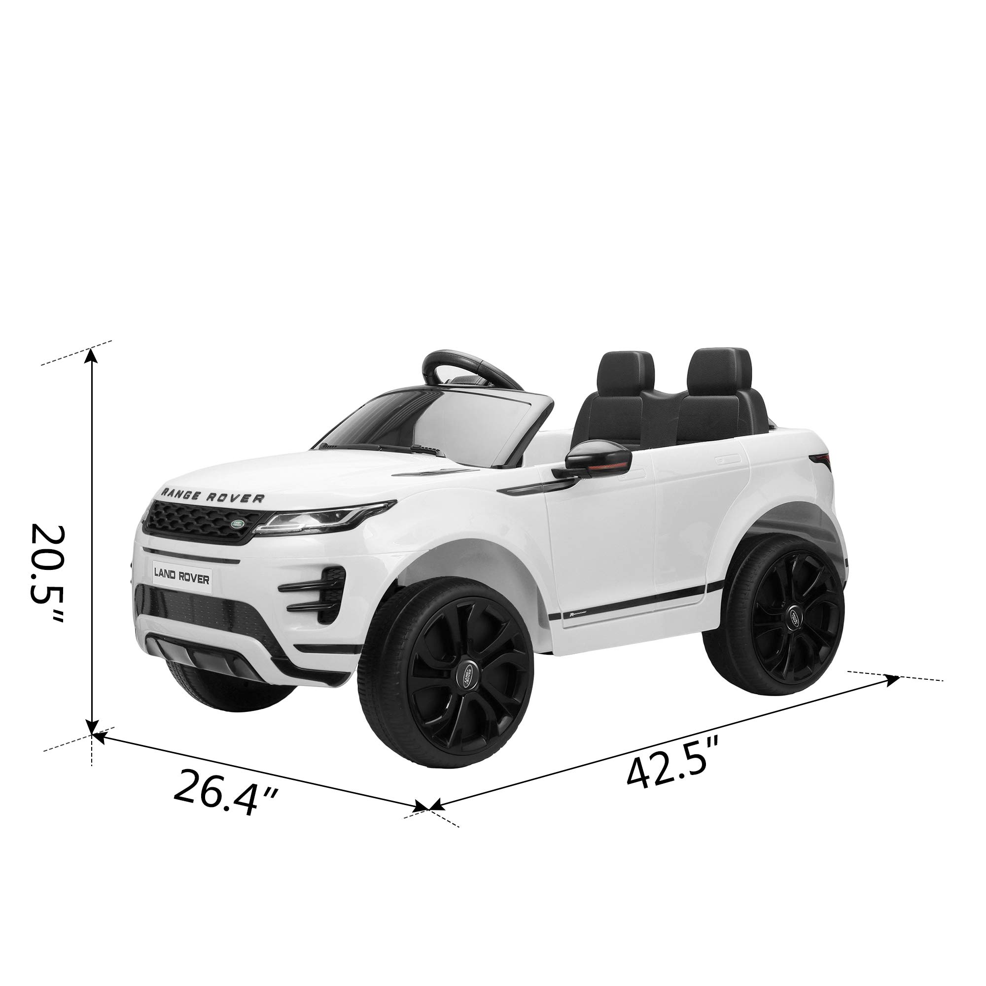 TOBBI 12V Licensed Land Rover Kids Ride On Car with Parental Remote Control, White