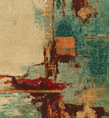 Mohawk Home Aqua Strata Fusion Abstract Area Rug (6'x9')