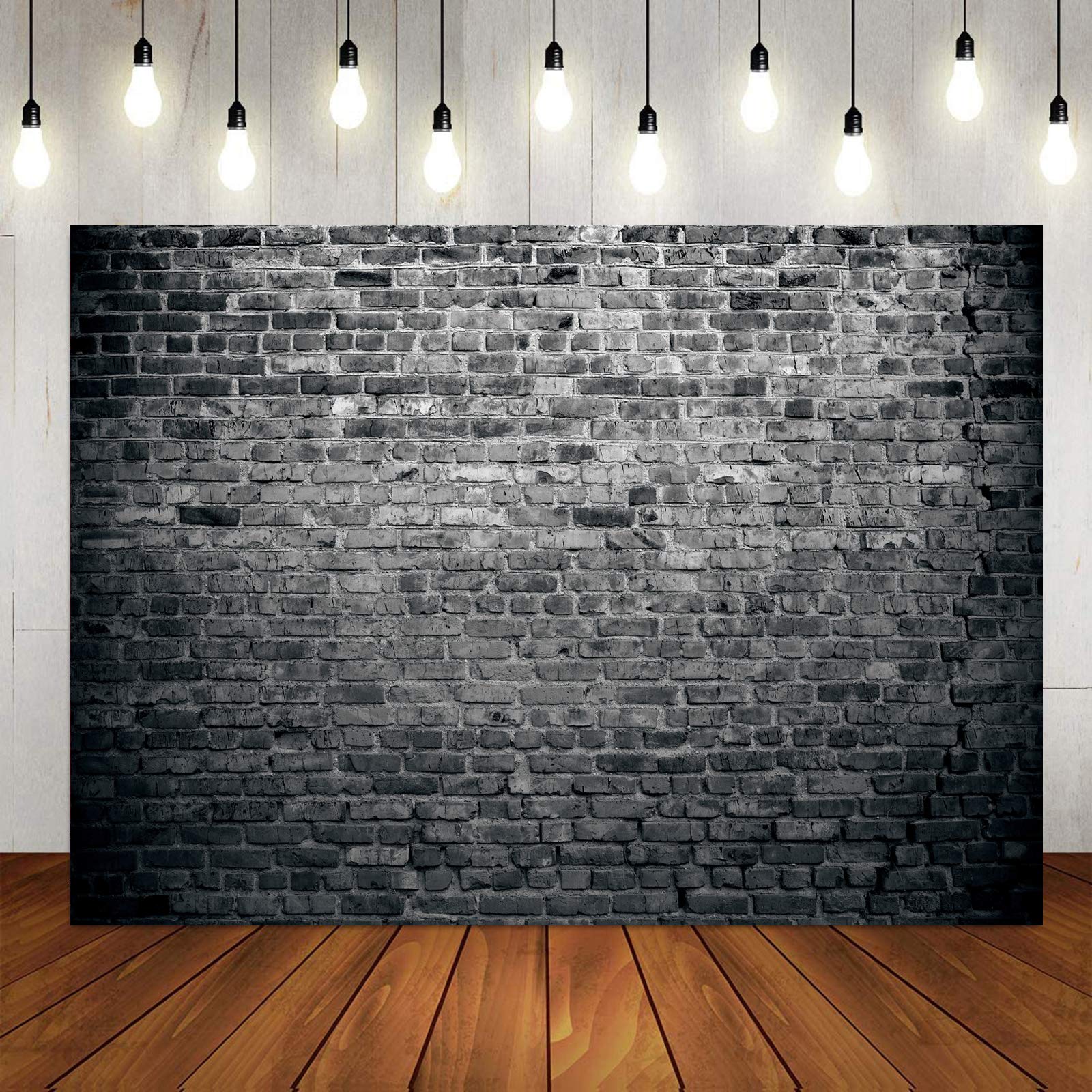 LTLYH 7x5ft Black Brick Wall Backdrop Birthday Party Brick Background Brick Wall Photography Props Room Decoration Background Photo Background 136