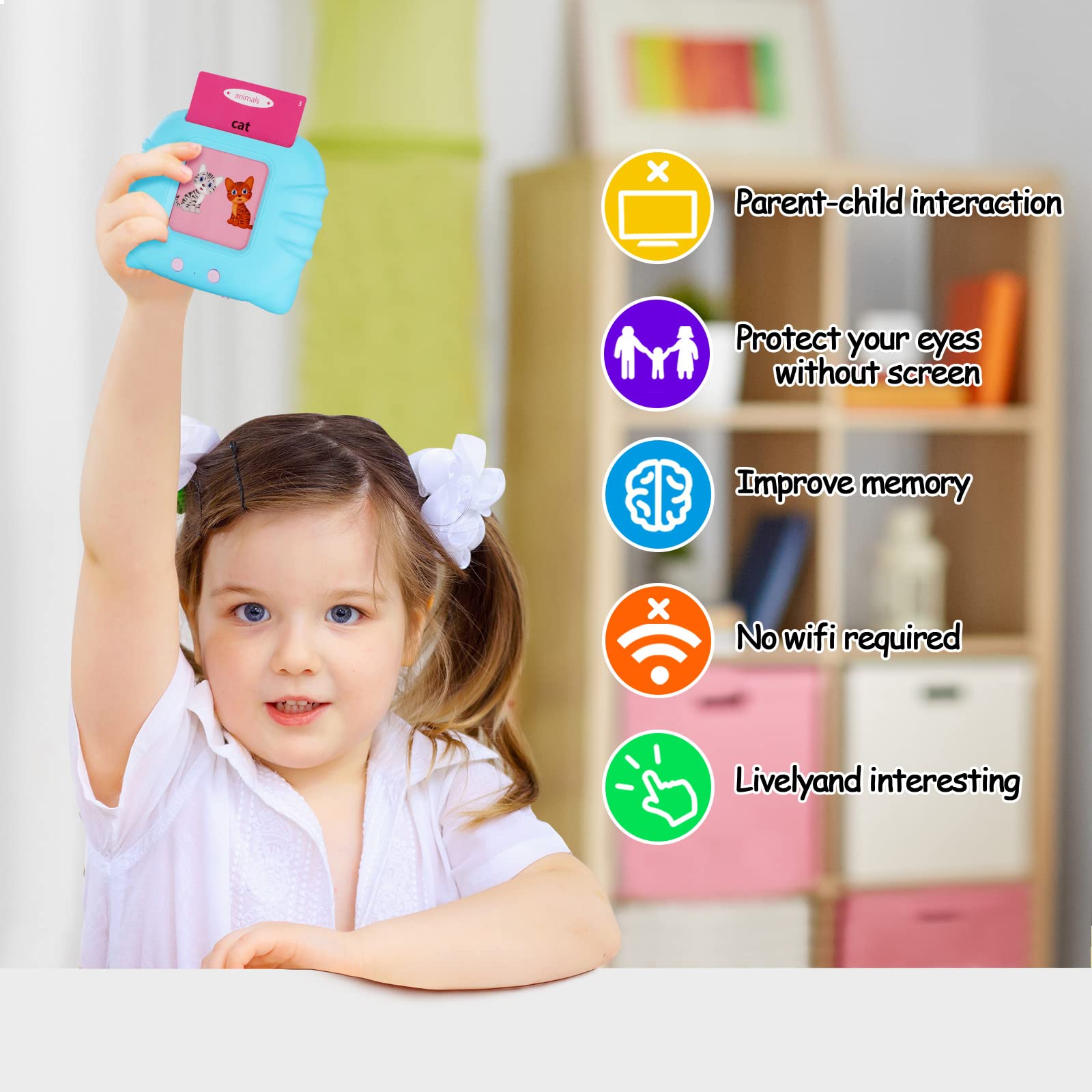 Toddler 2 3 4 5 6age Boy Girl Gift, Talking Flash Cards Learning Educational Toys for Speech Therapy Autism Sensory Toys, with 224 Sight Words (Blue)