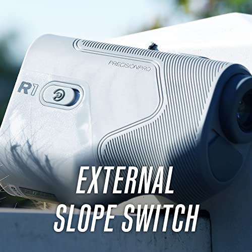 Precision Pro R1 Smart Golf Rangefinder with Slope - Golf GPS Laser Rangefinder with Magnetic Cart Mount, Bluetooth, Personalized Yardages, Rechargeable Battery & 37,000+ Courses Included